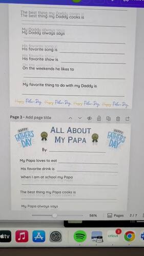 Fathers Day Questionnaire and Handprint Craft Templates | TPT