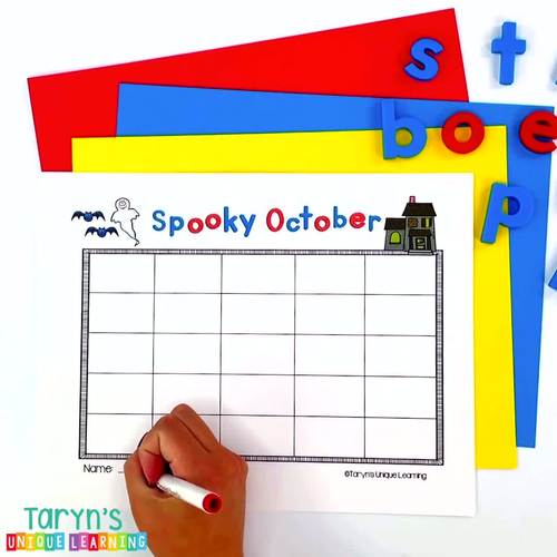October Building Words | Magnetic Letters | Word Work Activities