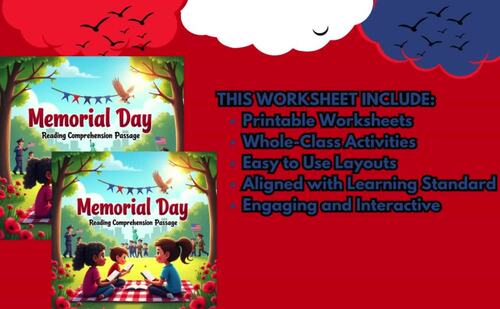 Memorial Day Reading Comprehension Passage Activities, 3rd,4th,5th,6th ...