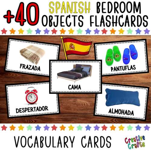Spanish Common BEDROOM Objects Flashcards with Real Photos | Basic ...