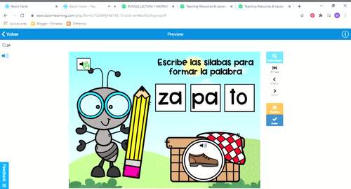 BOOM CARDS primavera: LECTURA PALABRAS | Spring Digital Resources in ...