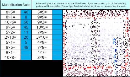Multiplication Facts Mix to 10 Pixel Art Back To School Math Digital ...