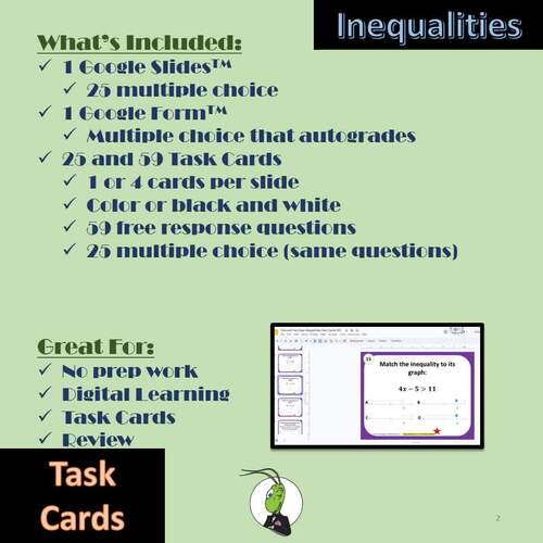 Solving One and Two Step Inequalities Word Problem Task Cards Algebra 1