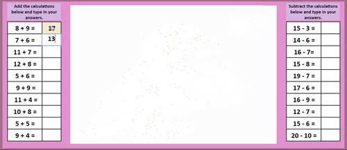 Mystery Digital Pixel Art NO PREP - Bunny Addition and Subtraction to 20