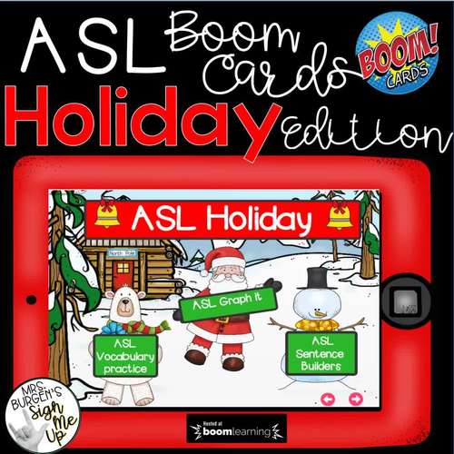 American Sign Language Christmas BOOM CARDS by Mrs Burgen's Sign Me Up