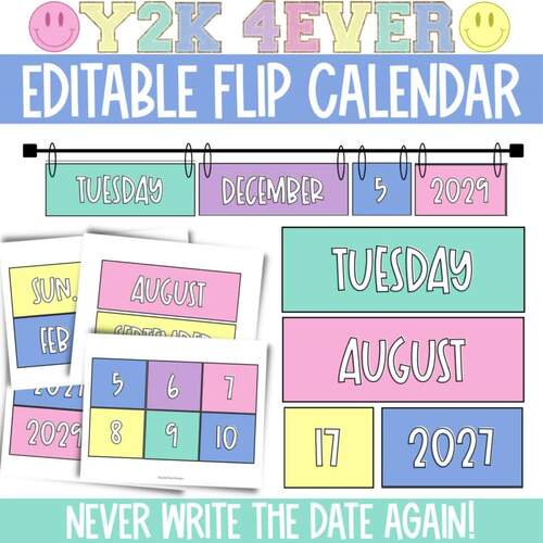 Retro Flip Calendar for Classroom / Calendar Display for Classroom