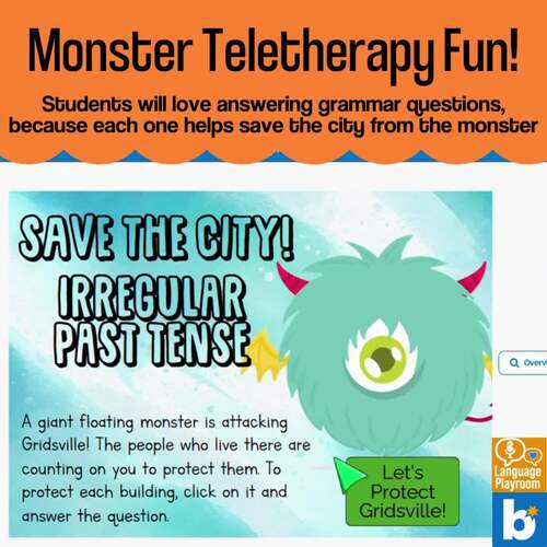 Irregular Past Tense Verbs Save the City Monster BOOM CARDS Digital ...