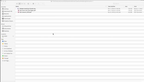 *12 Art Sub Lessons with Editable Sub Binder - Great for Middle, High ...