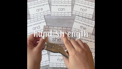 Hole Punch Cards: Fine Motor Activity [sight words theme] by OTResources