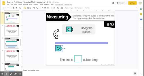 Measuring Lengths First Grade Math Activity for Google Slides | TPT