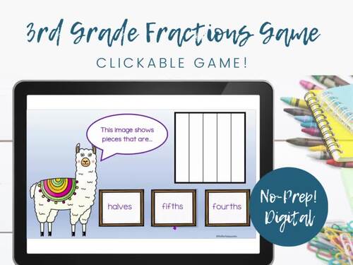 Fractions Practice Google Slides Digital Math Game with Number Lines ...