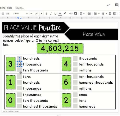 Digital Math Center 4th Place Value Google Classroom by Raising Scholars