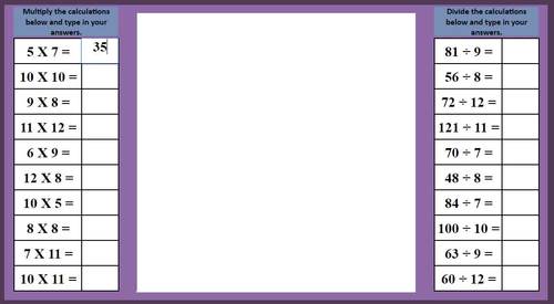 Mystery Digital Pixel Art NO PREP - Deer Multiplication and Division to 12