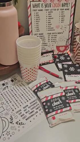 Valentine Hot Cocoa Bar Printable Class Party Kit - Hot Chocolate Games ...