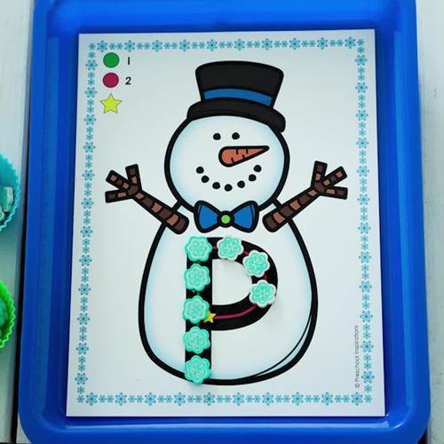 Snowman Letter Formation Fine Motor Mats by Preschool Inspirations