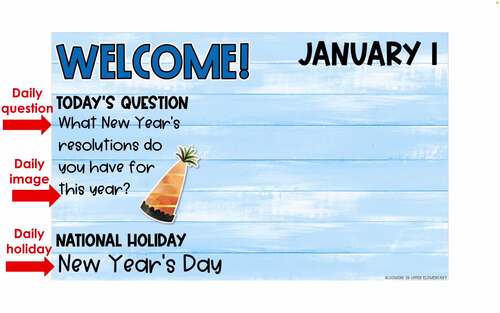 January Morning Routine National Holidays DAILY Google & PowerPoint Slides