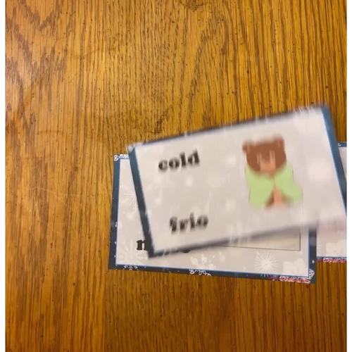 Winter Seasonal Vocabulary in English and Spanish Printables | TPT