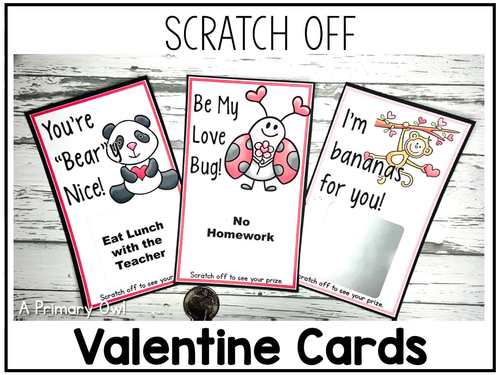 Scratch Off Valentine Cards Reward Coupons by A Primary Owl | TPT