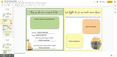 Music New Year 2025 Flip Book | Printable and for Google Slides™