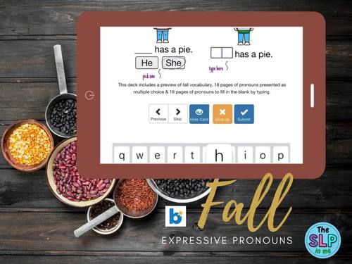 Fall Expressive Pronouns BOOM Cards™ – He & She with Multiple Choice ...