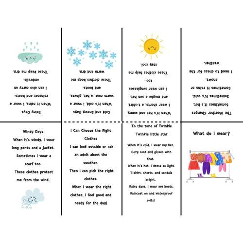 What to wear for the weather task box filler Autism life skill special ...