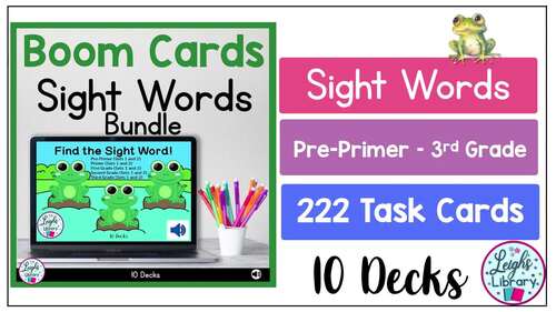 Boom Cards™ Sight Words Bundle Pre-primer to Third Grade by Leigh's Library
