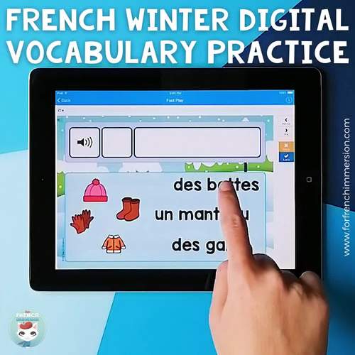 French Winter Vocabulary Activity with Audio French Digital Boom Cards ...