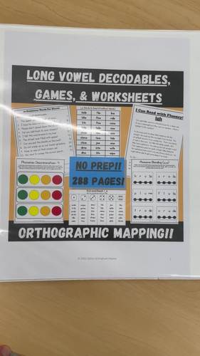 Long Vowel Decodables, Fluency, Phonemic Awareness & Games- NO PREP!