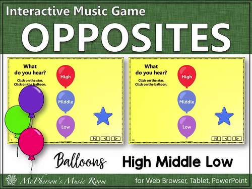 High & Low & Middle Music Opposite Interactive Melodic Direction Game ...