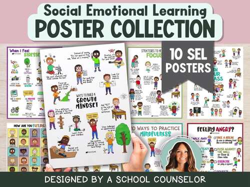 SOCIAL EMOTIONAL LEARNING POSTER BUNDLE: SEL Classroom & School ...