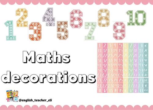 Maths decorations by English Teacher Eli | TPT