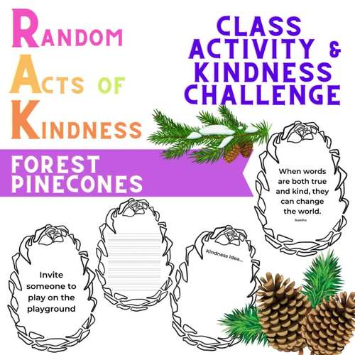 Acts of Kindness Forest Pinecones Activity, Bulletin Board, Class Challenge