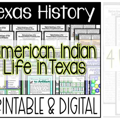 4th Grade History / American Indian Life in Texas / TEKS-Based | TPT