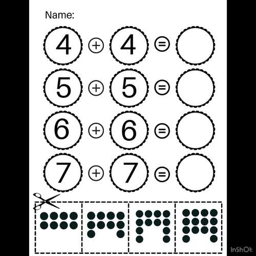 Addition Doubles Facts Worksheets | Cut-and-Paste Math Activities