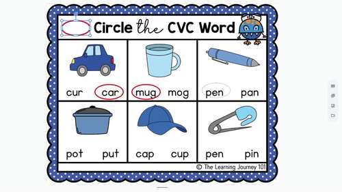 Circle the CVC Word Short Vowels Review | Digital Resources for K - 1st ...