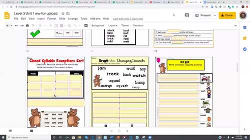 Distance Learning Google Slides Third Grade Phonics Level 3 Unit 1 (TCH ...