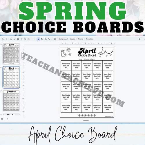 ELAR Spring Choice Board, ELAR Choice Board, Reading Choice Board ...