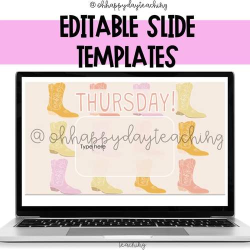 Disco Western Slide Set. Disco Cowboy Classroom Slides. | TPT