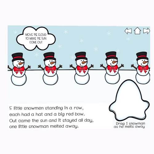 5 Little Snowmen Song Companion for Boom by Speechin Made Easy | TPT