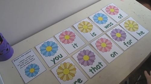 Spring Zeno High Frequency Word Recognition Center or Whole Group Game