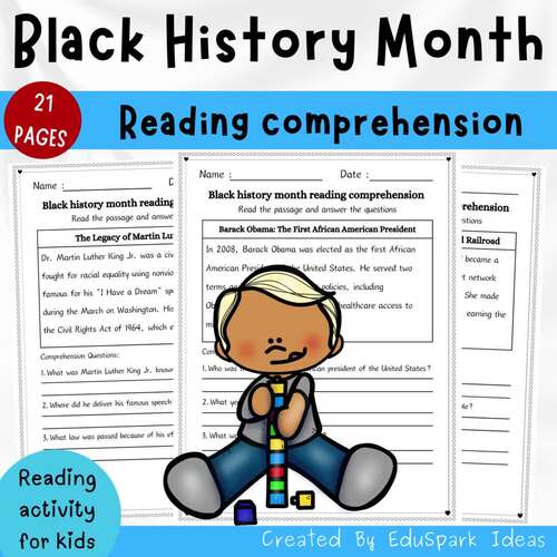 2nd - 5th Grade Black History Month Reading Comprehension Worksheets