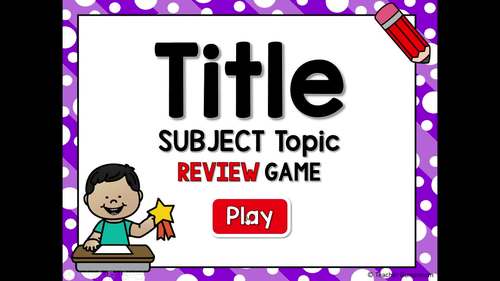 Review Game Template #1 by Teacher Gameroom | Teachers Pay Teachers