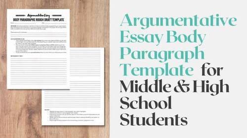 Body Paragraph Rough Draft Template for Argumentative Essay by ...