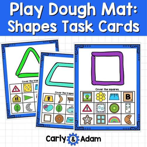 Identifying Shapes Task Cards Play Dough Mat Math Activities and Challenges
