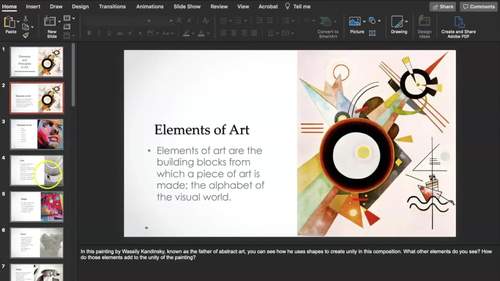 Elements of Art and Principles of Design Presentation for Middle/High ...