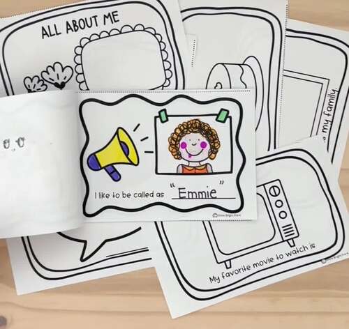 All About Me /Get to Know Me Mini SEL Booklet/ Back To School Drawing ...