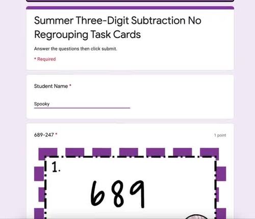 Summer Addition and Subtraction Task Cards for 2nd and 3rd Grade Math ...