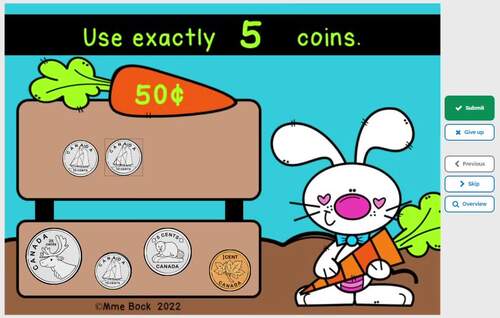 BOOM Cards™ Money Problems: Exact Number of Coins (CND Currency)