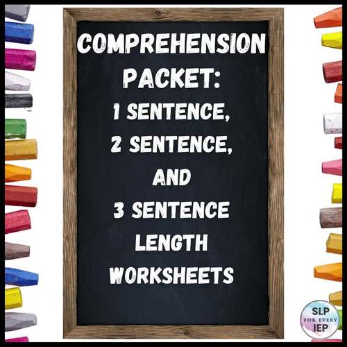 1, 2, and 3 Sentence Comprehension Story Worksheets with WH Questions