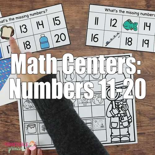 Kindergarten Math Centers: Numbers 11 - 20 by The Printable Princess